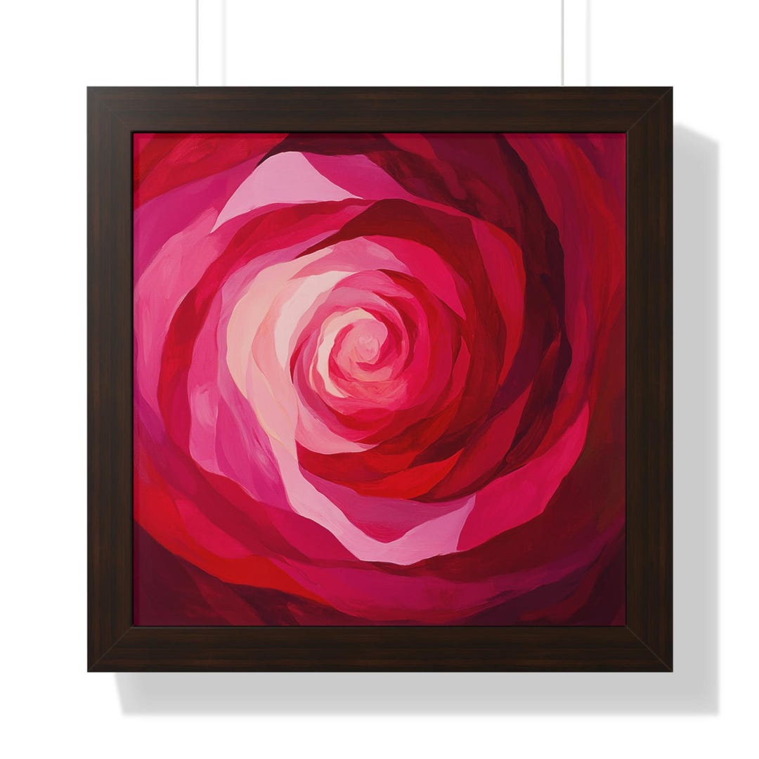 Watercolor Red Rose Framed Poster Wall Art Decor, Botanical Floral Art ...