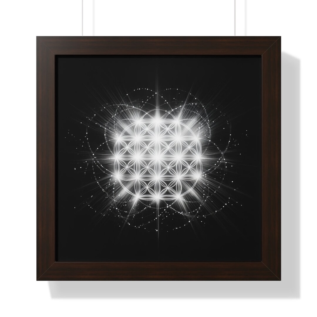 Seed of Life Framed Poster Wall Art, Sacred Geometry Symbol Wall Decor ...
