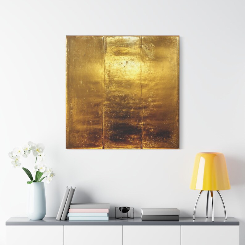 Hyper Realistic Gold Abstract Canvas Wall Art, Luxe Metallic Hyper ...