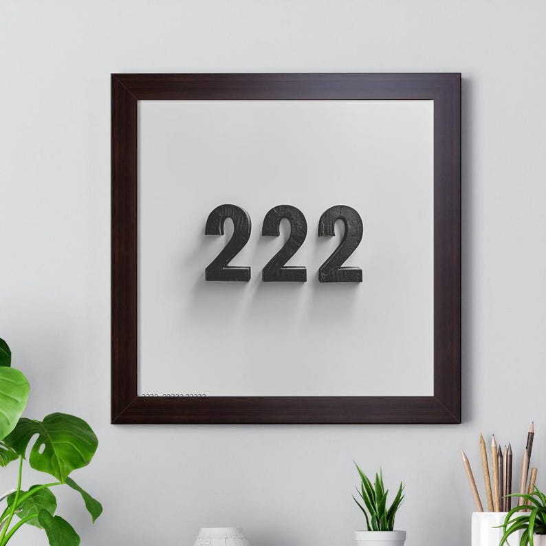 222 Angel Numbers Wall Hanging Framed Art Decor, Above Bed Spiritual ...