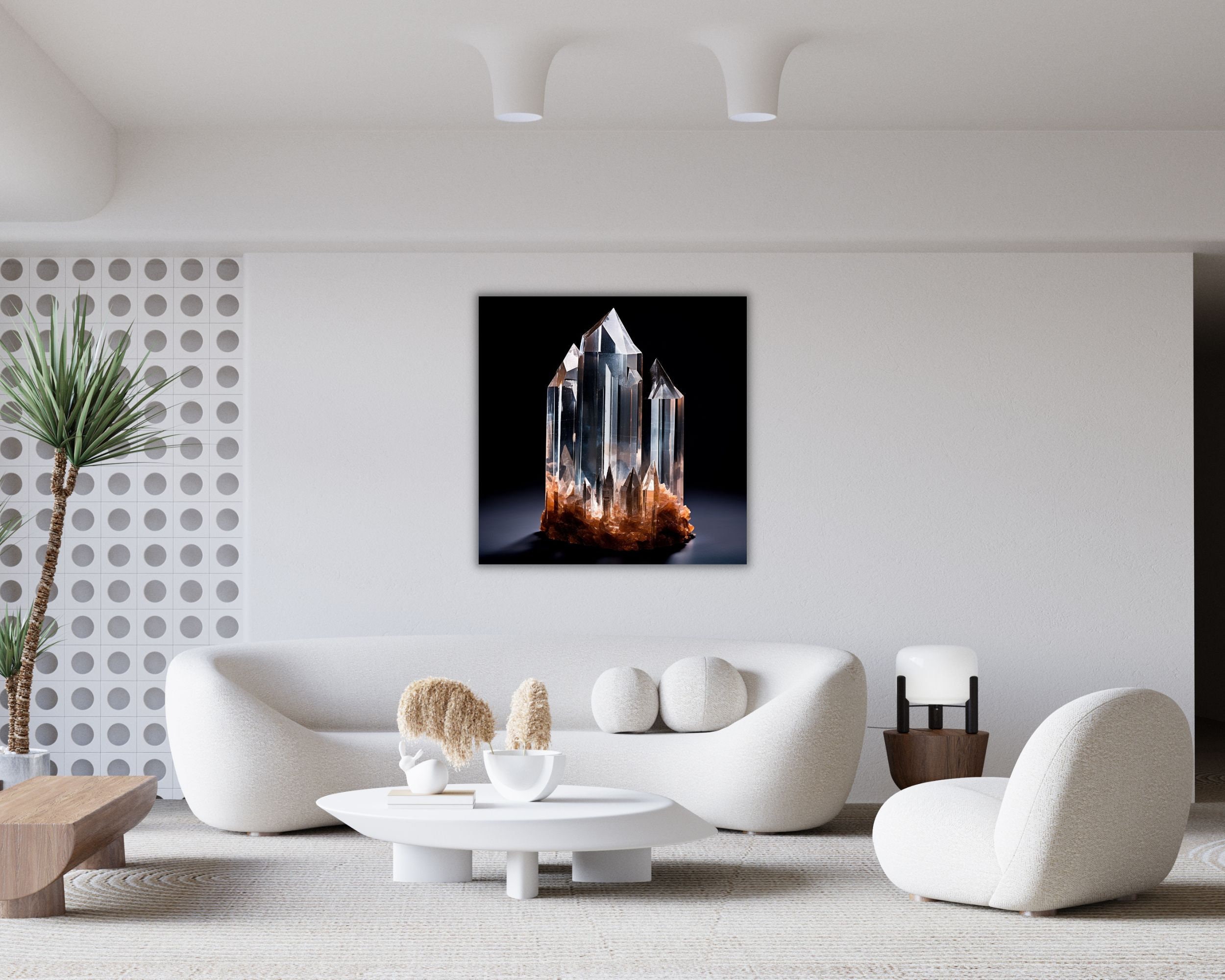 Rocks and Minerals Stone Art, Crystal Wall Art, Crystal Cluster Decor ...