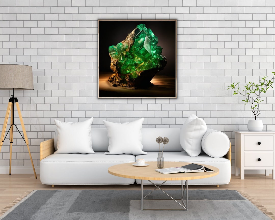 Rustic Framed Wall Art Elegant Emerald Wall Hanging Decor, Luxury ...
