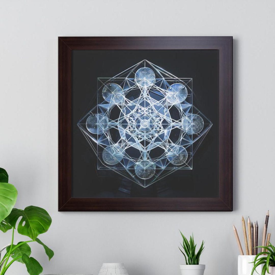 Arch Angel Metatron Cube Wall Hanging Art Decor, Above Bed Framed ...