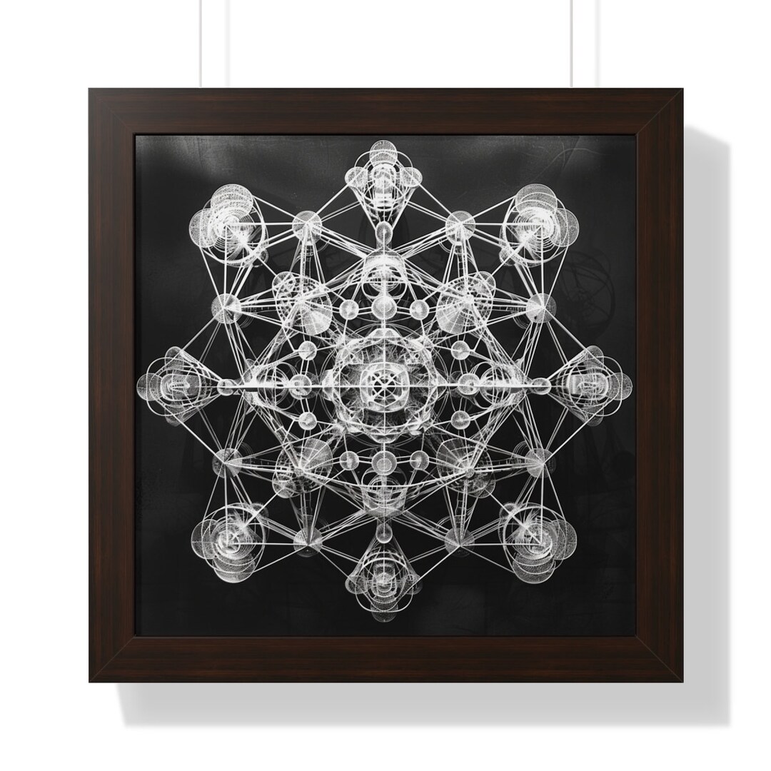 Arch Angel Metatron Cube Framed Wall Art Decor, Above Couch Mandala ...