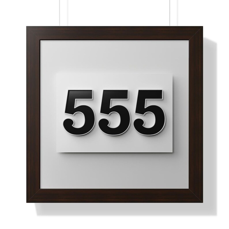 555 Framed Wall Hanging Art Decor, Spiritual Bedroom Wall Art, Positive ...