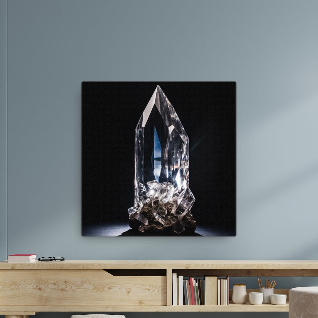 Quartz Crystal, Rock Crystal Wall Art, Quartz Crystal Point Canvas Wall ...