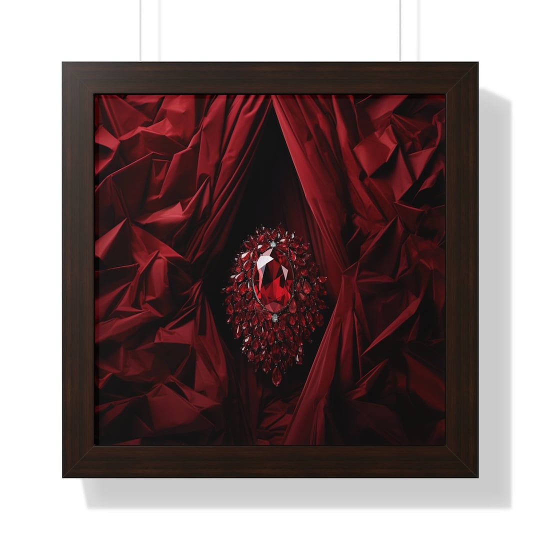Red Crystal Canvas Wall Art, Ruby Crystal Wall Art, Gemstone Wall Art ...