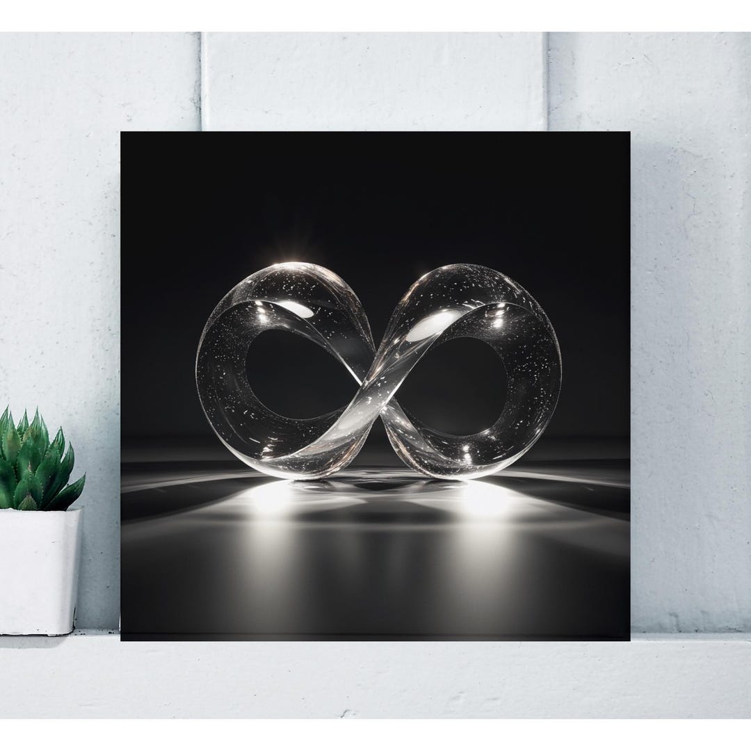 Black White Infinity Canvas Wall Art, Christmas Gift for Parents ...