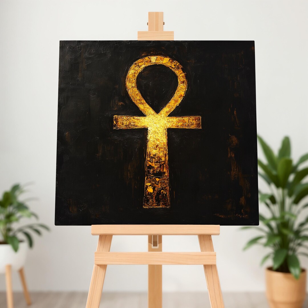 Ankh Symbol Canvas Wall Art, Symbol of Life Wall Decor, Ankh Cross ...
