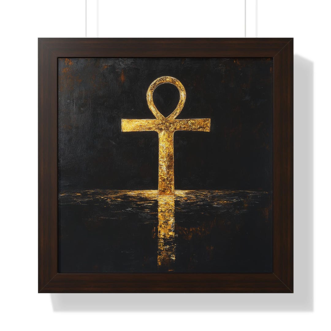 Ankh Symbol Framed Poster, Symbol of Life Wall Decor, Ankh Cross ...