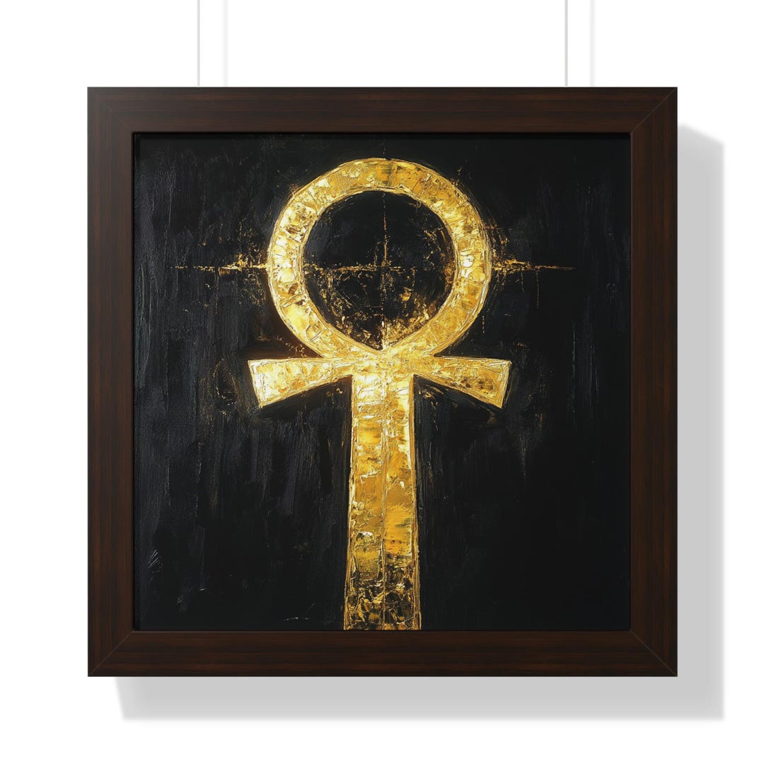 Ankh Symbol Framed Poster, Symbol of Life Wall Decor, Ankh Cross ...