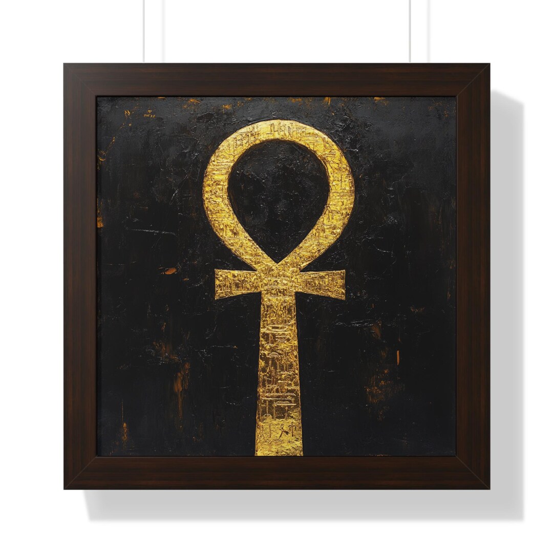 Ankh Symbol Framed Poster, Symbol of Life Wall Decor, Ankh Cross ...