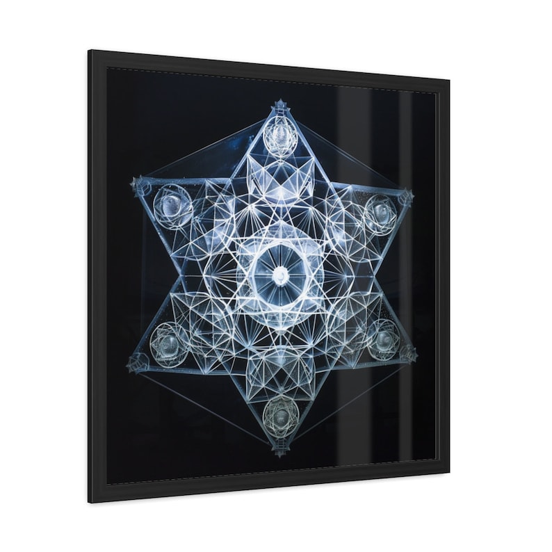 Star of David Metatron Cube Wall Hanging Framed Art, Above Bed ...