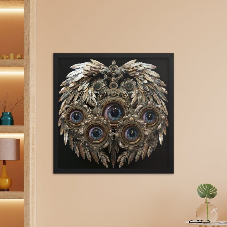 Biblically Accurate Angel Art Wall Framed Art Decor, Angel Wings Above ...