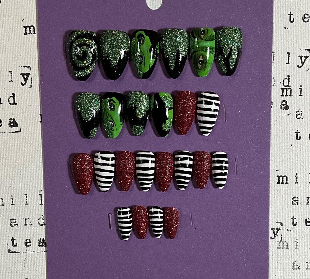 Wicked Witch of the West: Hand Painted Press on Nail Set(24pc) - Etsy