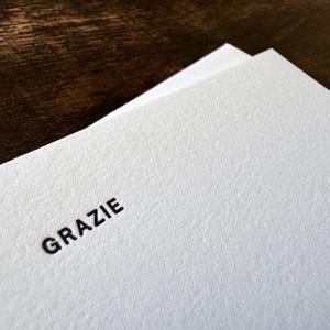 Grazie - Letterpress Thank You Cards - Etsy