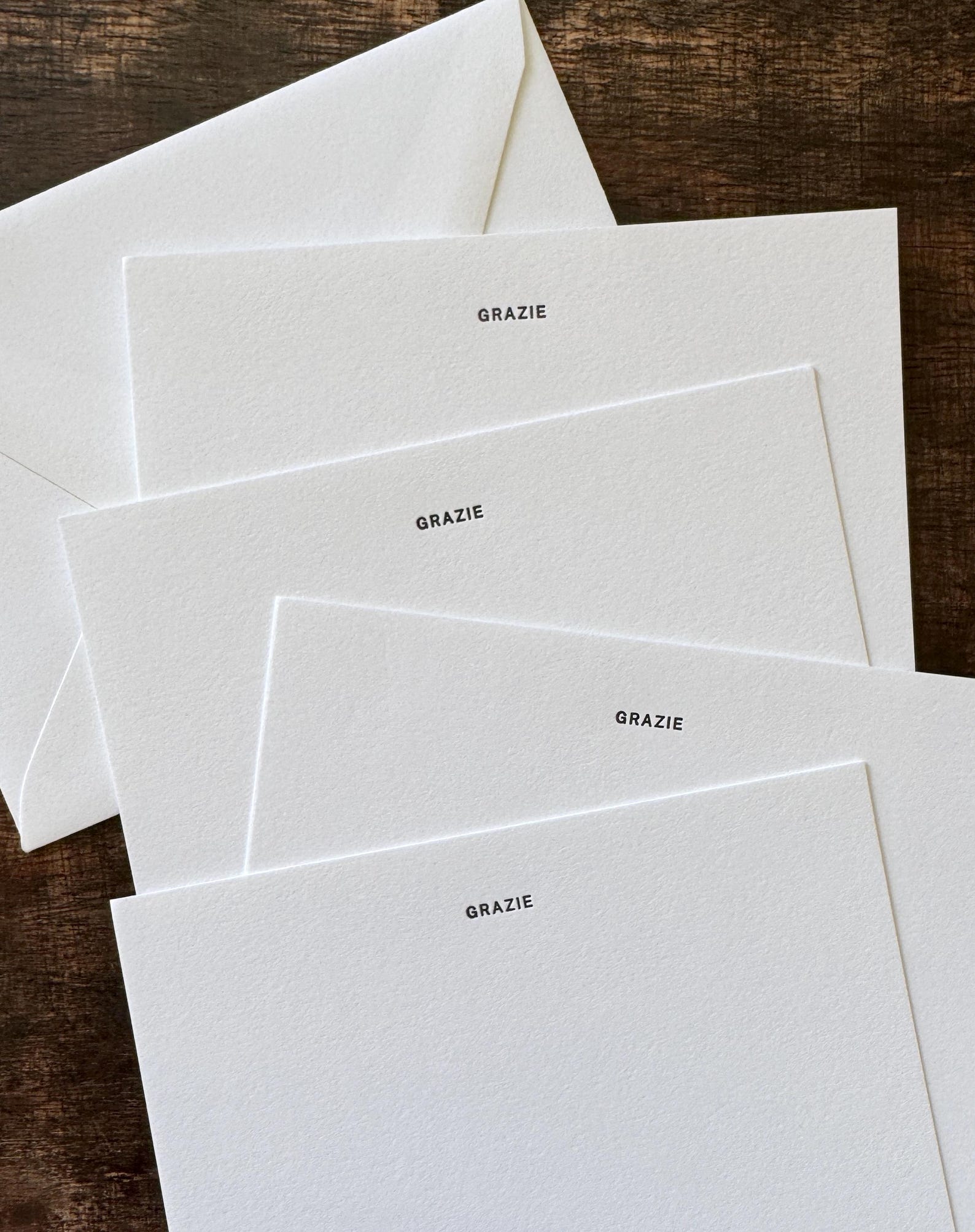 Grazie - Letterpress Thank You Cards - Etsy