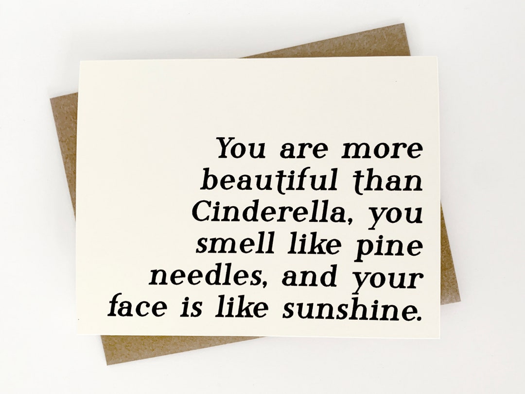 You Are More Beautiful Than Cinderella Greeting Card - Etsy