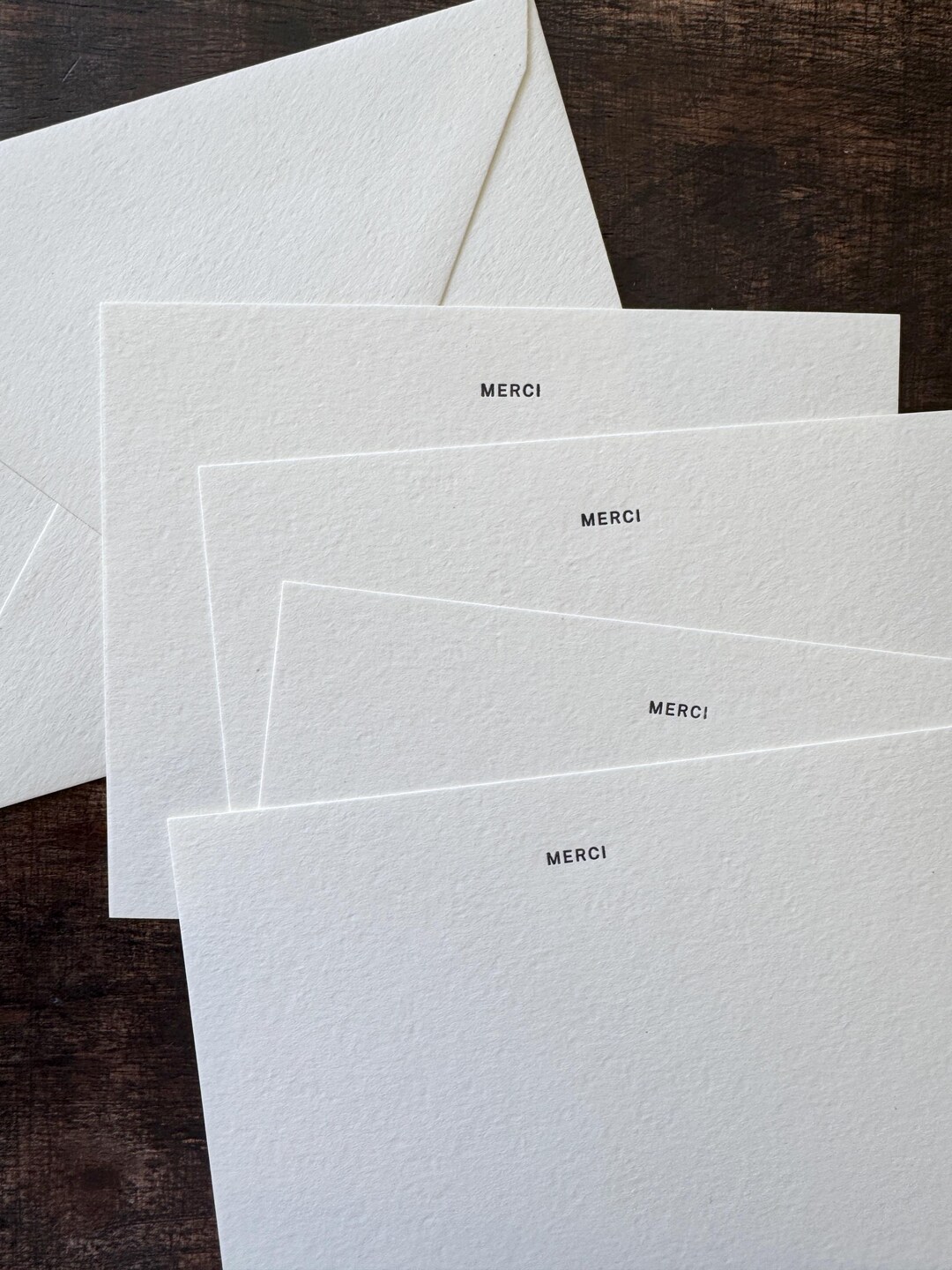 Merci - Letterpress Thank You Cards - Etsy