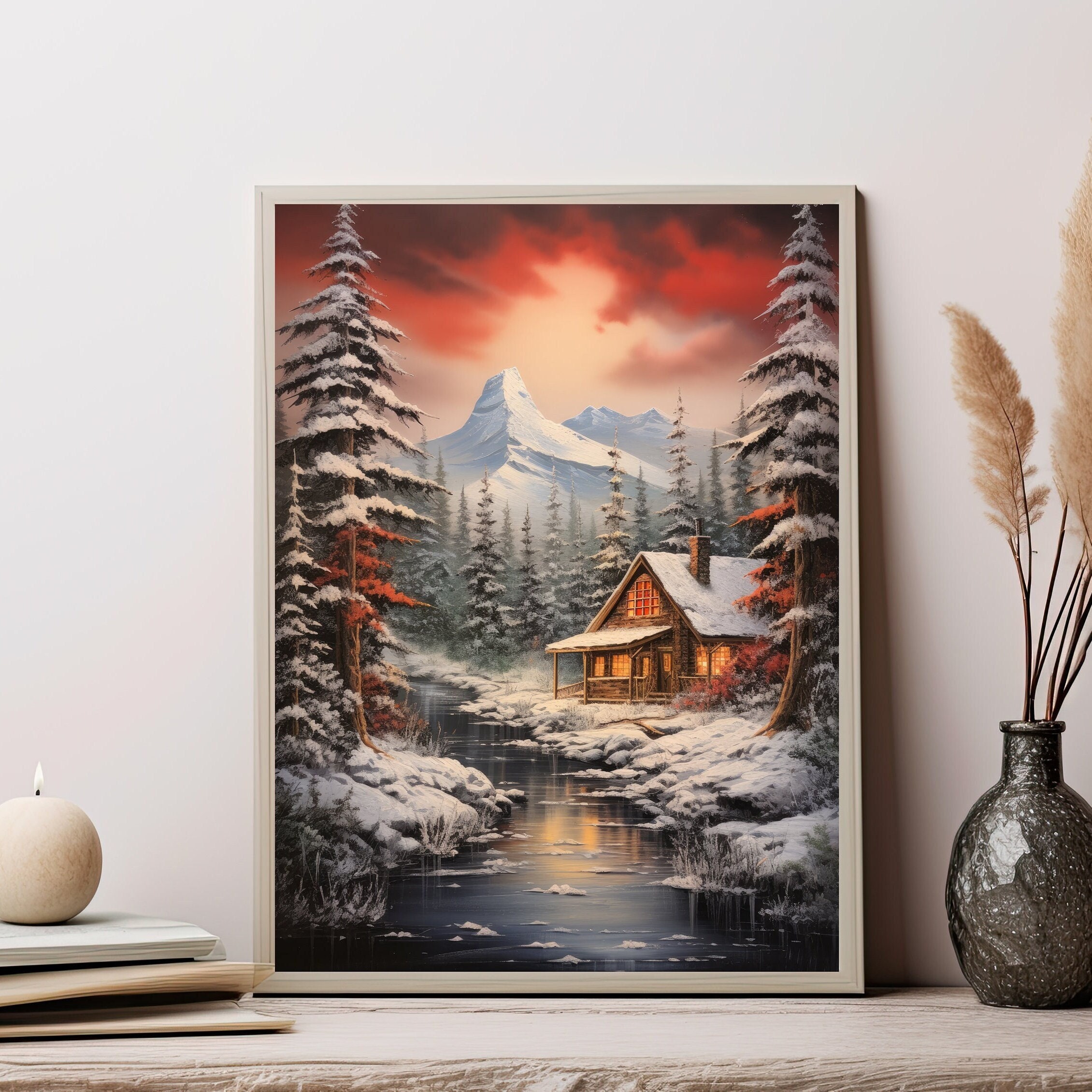 Vivid Vintage Winter Retreat Wall Art Winter Wall Art Winter - Etsy
