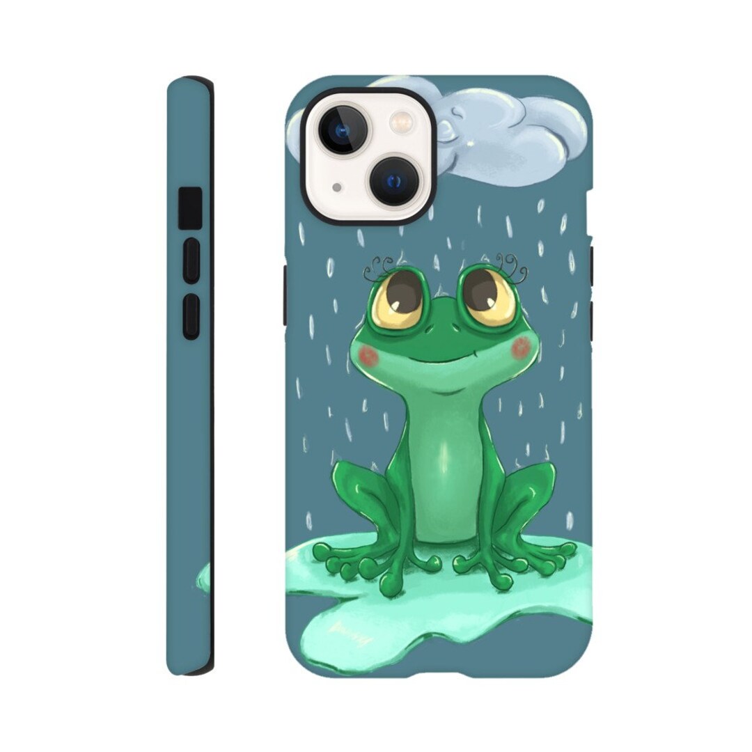 Cute Frog iPhone and Samsung Case Rainy Day Playful Froggy - Etsy