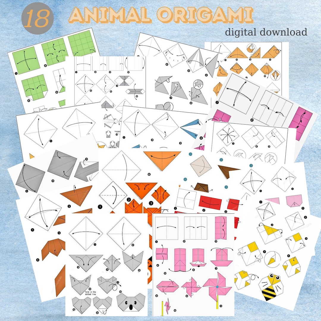 18 Animal Origami Printable Instructions Origami Animals for Kids ...