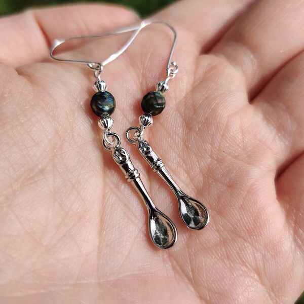 Spoon Pearl Earrings - Etsy