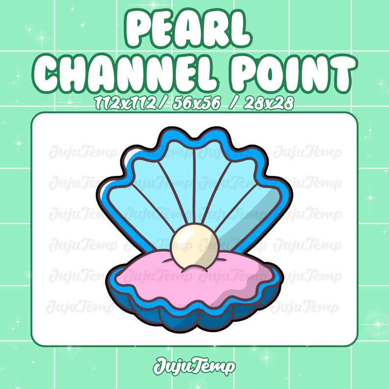 Pearl Channel Point Icon | Cute Kawaii Oyster Pearl | Twitch Channel ...