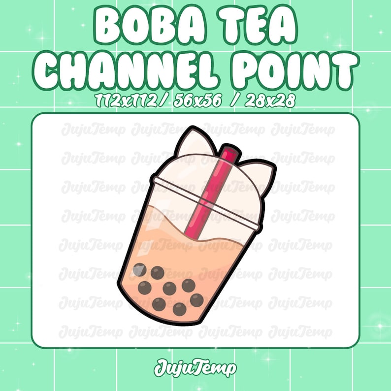 Boba Bubble Tea Milk Channel Point Icon | Kawaii Cat Bubble Tea Cup ...