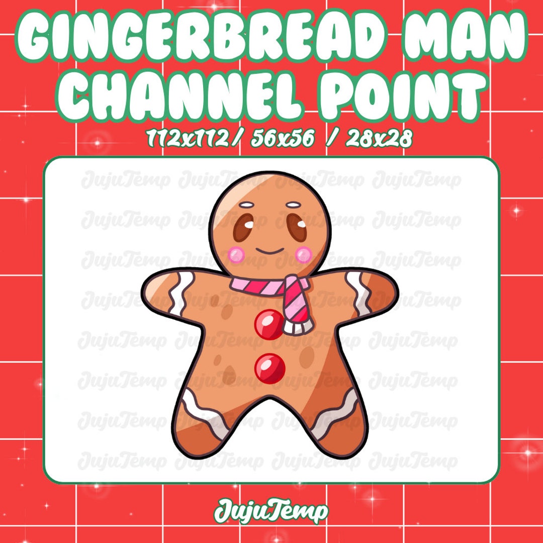 Christmas Gingerbread Man Channel Point Christmas Holiday Emotes Twitch ...