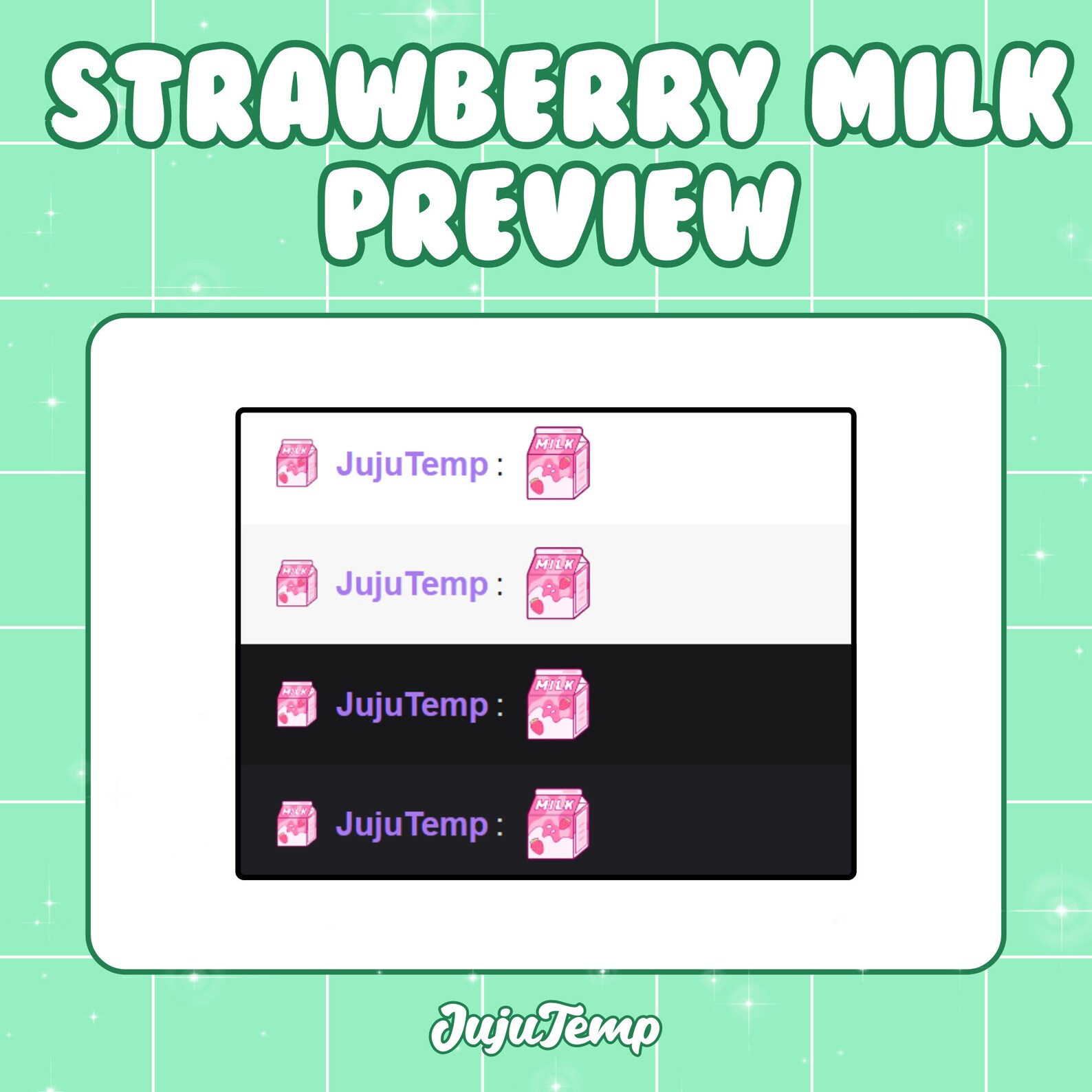 Strawberry Milk Channel Point Icon | Kawaii Strawberry Milk Carton ...