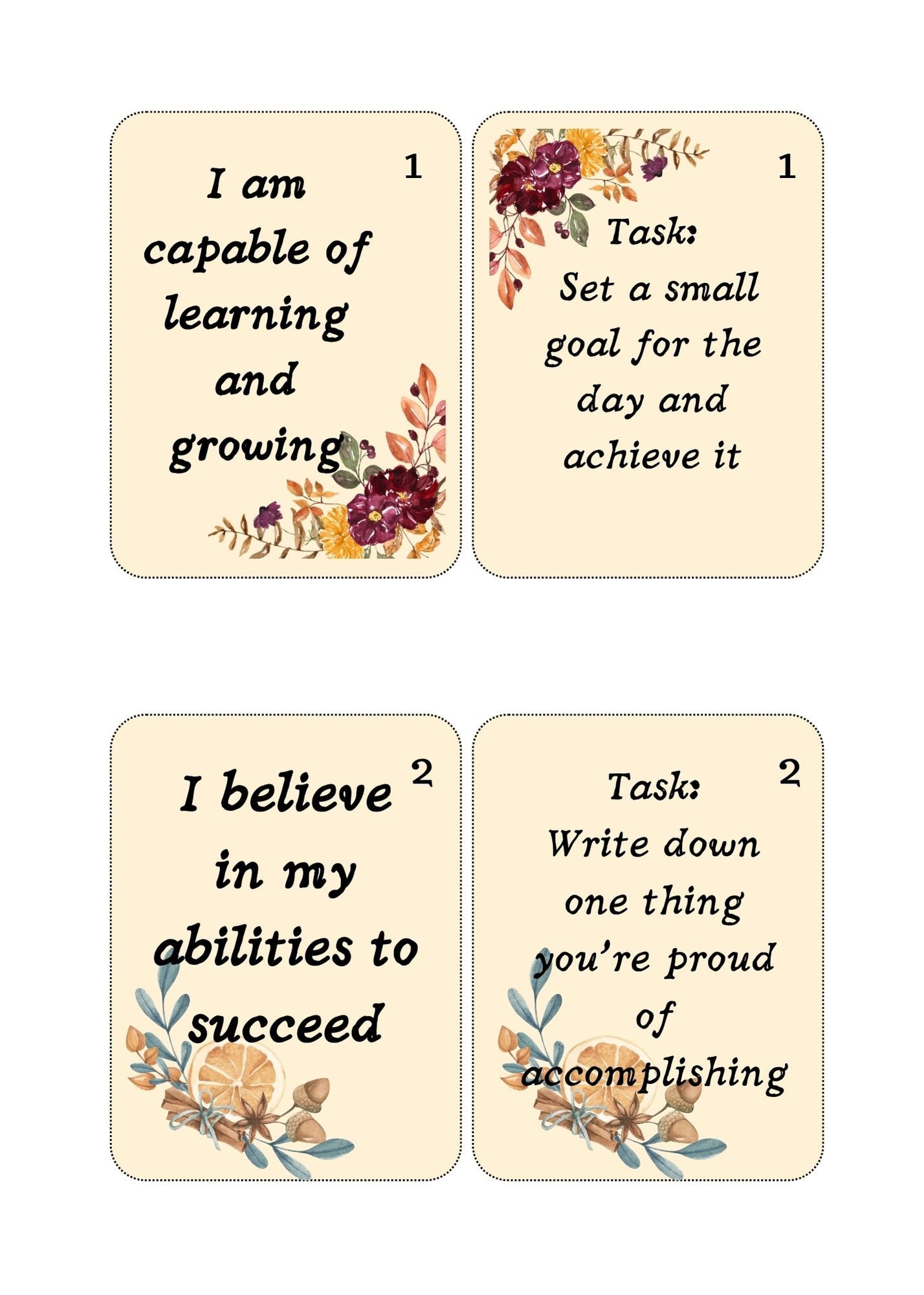 Positive Affirmation Cards, Christmas,autumn,kids' Empowerment,pdf ...