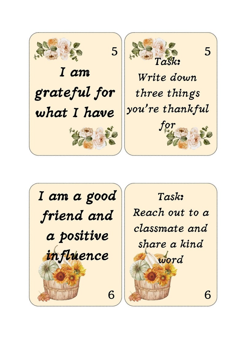 Positive Affirmation Cards, Christmas,autumn,kids' Empowerment,pdf ...