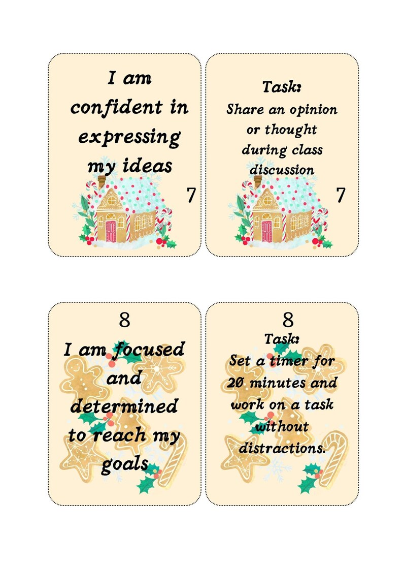 Positive Affirmation Cards, Christmas,autumn,kids' Empowerment,pdf ...