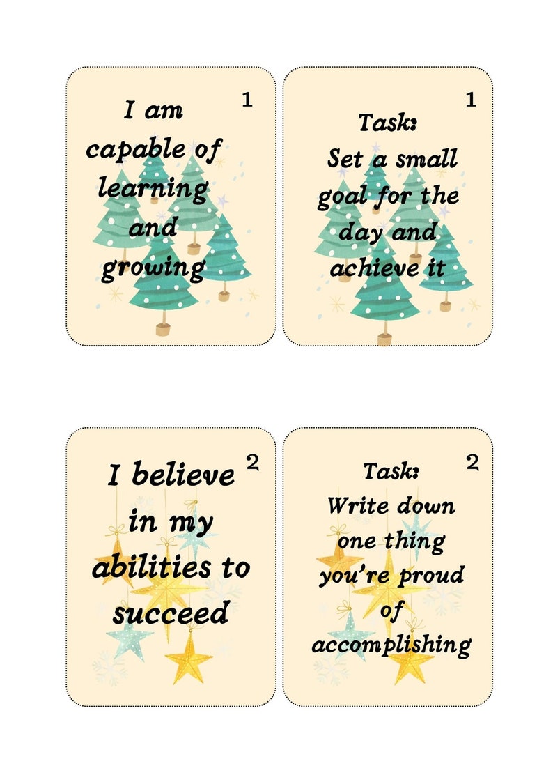 Positive Affirmation Cards, Christmas,autumn,kids' Empowerment,pdf ...