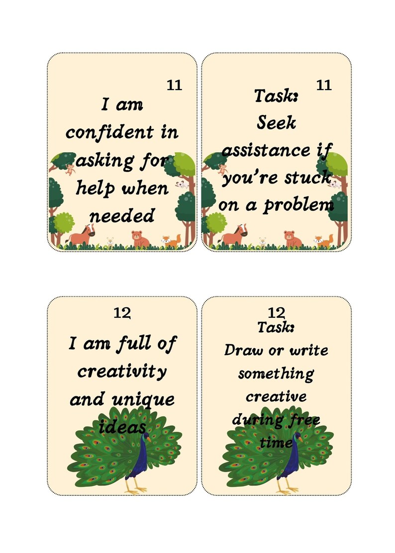 Positive Affirmation Cards, Christmas,autumn,kids' Empowerment,pdf ...