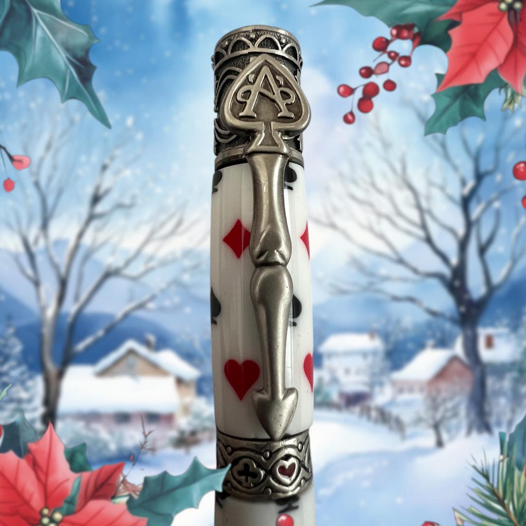 Lucky Playing Card Pen. Black Ink Twist Style - Etsy