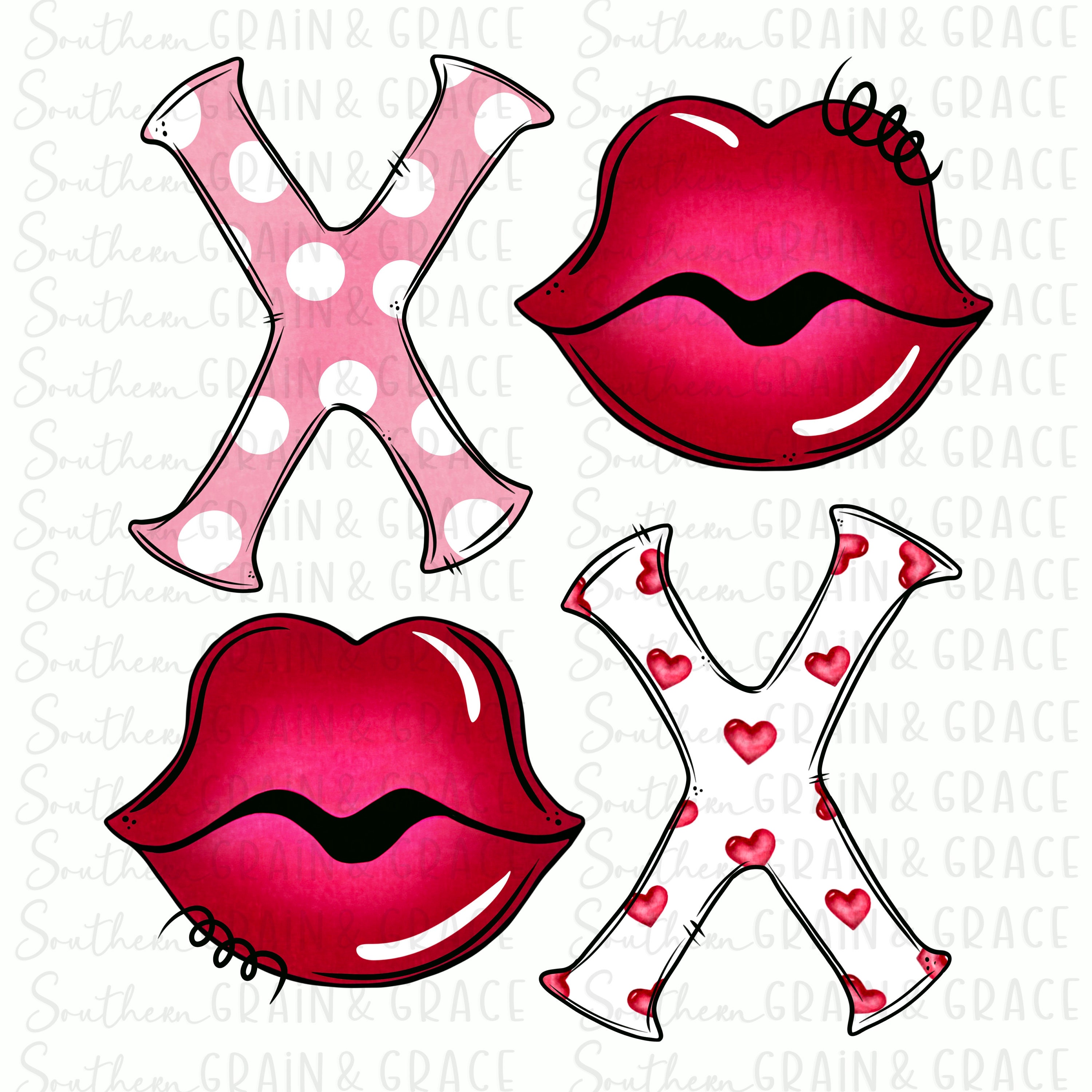 Valentine XOXO Lips PNG, Digital File - Etsy