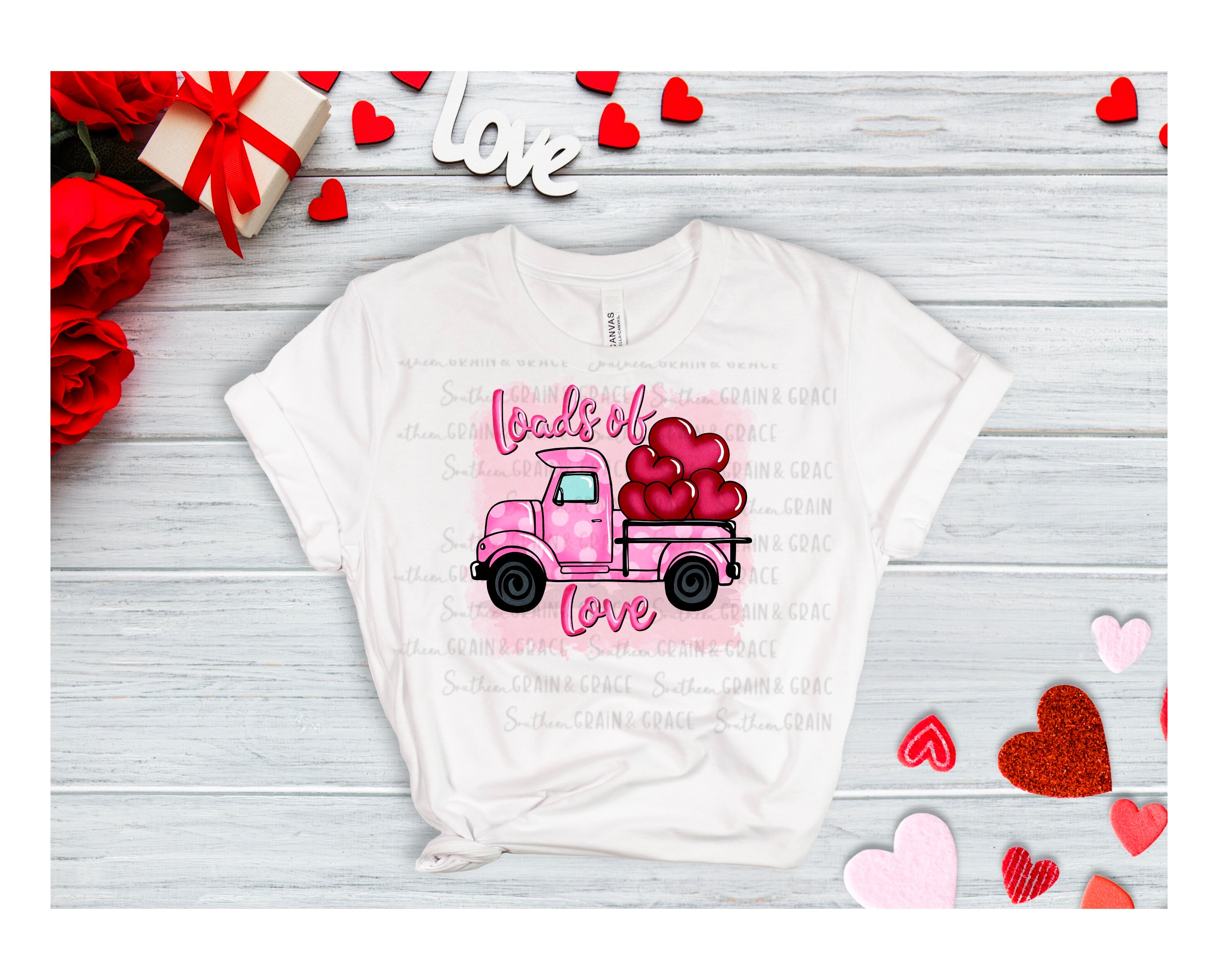 Loads of Love Pink Truck With Hearts Valentine PNG, Digital Download - Etsy