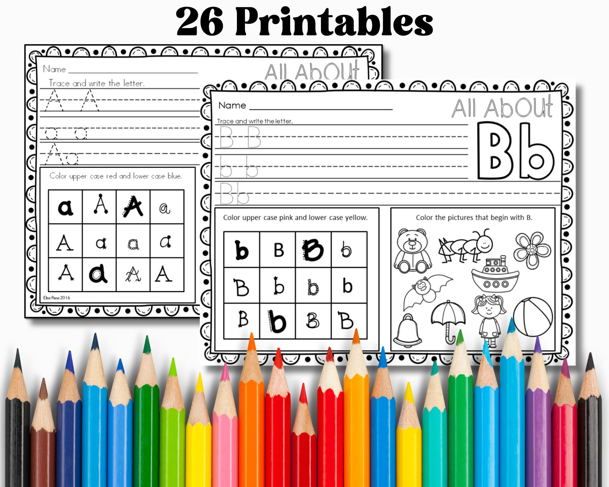 Alphabet Practice Printables - Pre-k - Kindergarten- Homeschool ...