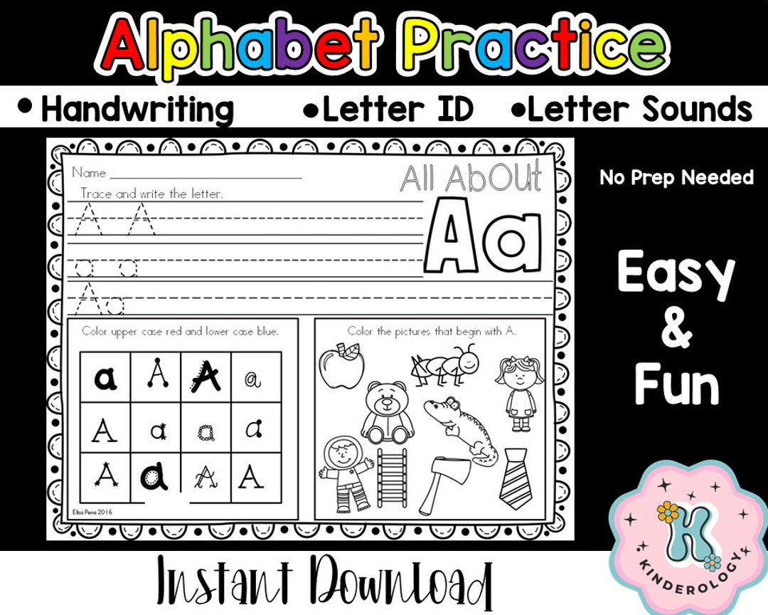 Alphabet Practice Printables - Pre-k - Kindergarten- Homeschool ...