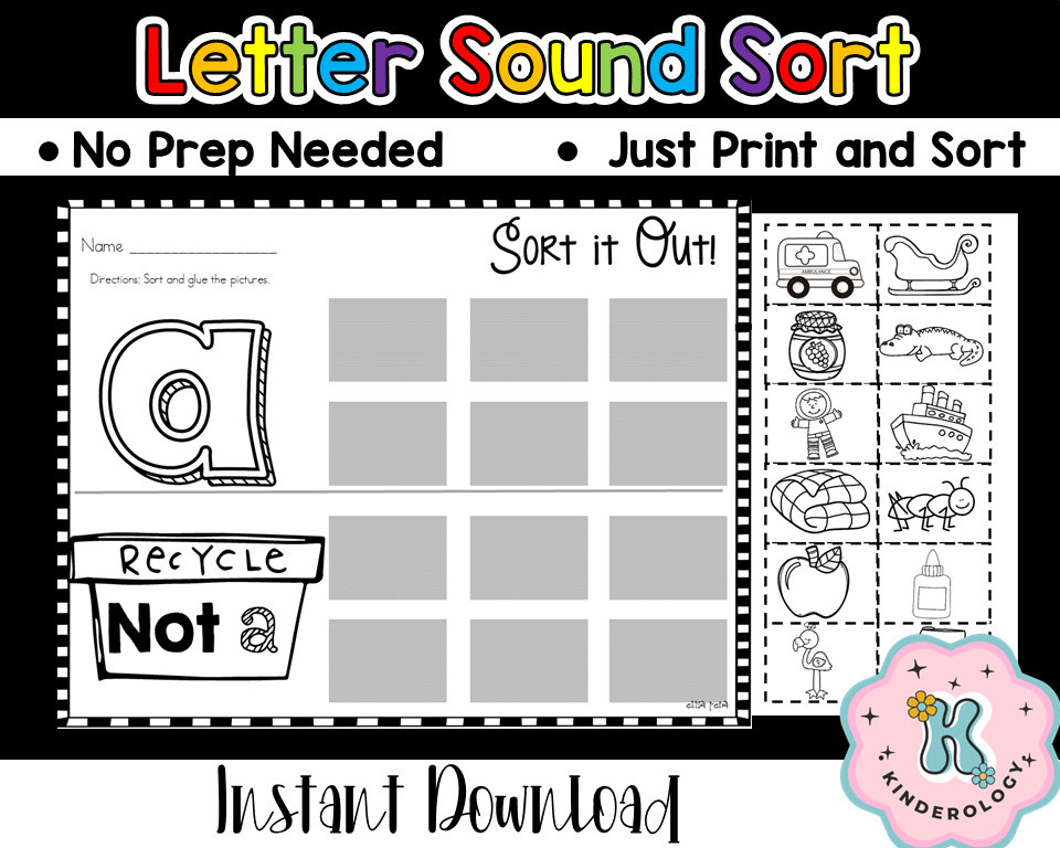 Letter Sound Sort - Printables- Kindergarten- Pre-k- Homeschool-teacher ...