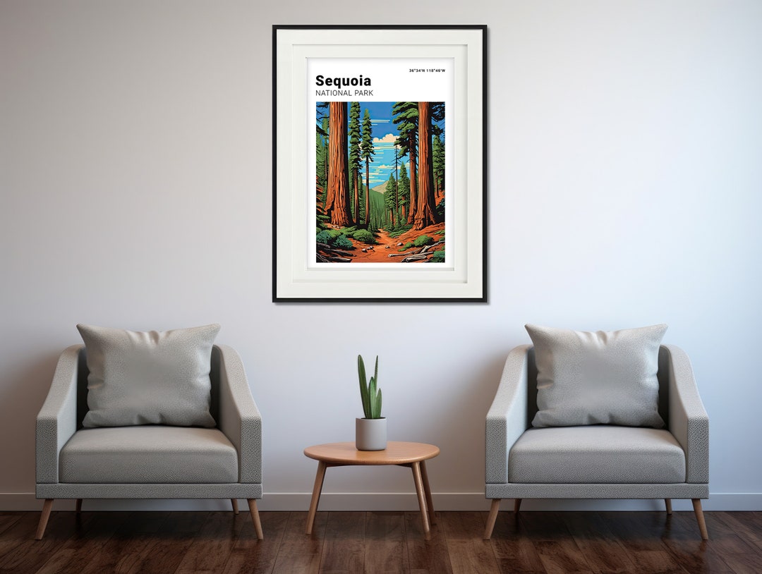 Sequoia National Park Poster, National Park Art, National Park Wall Art ...