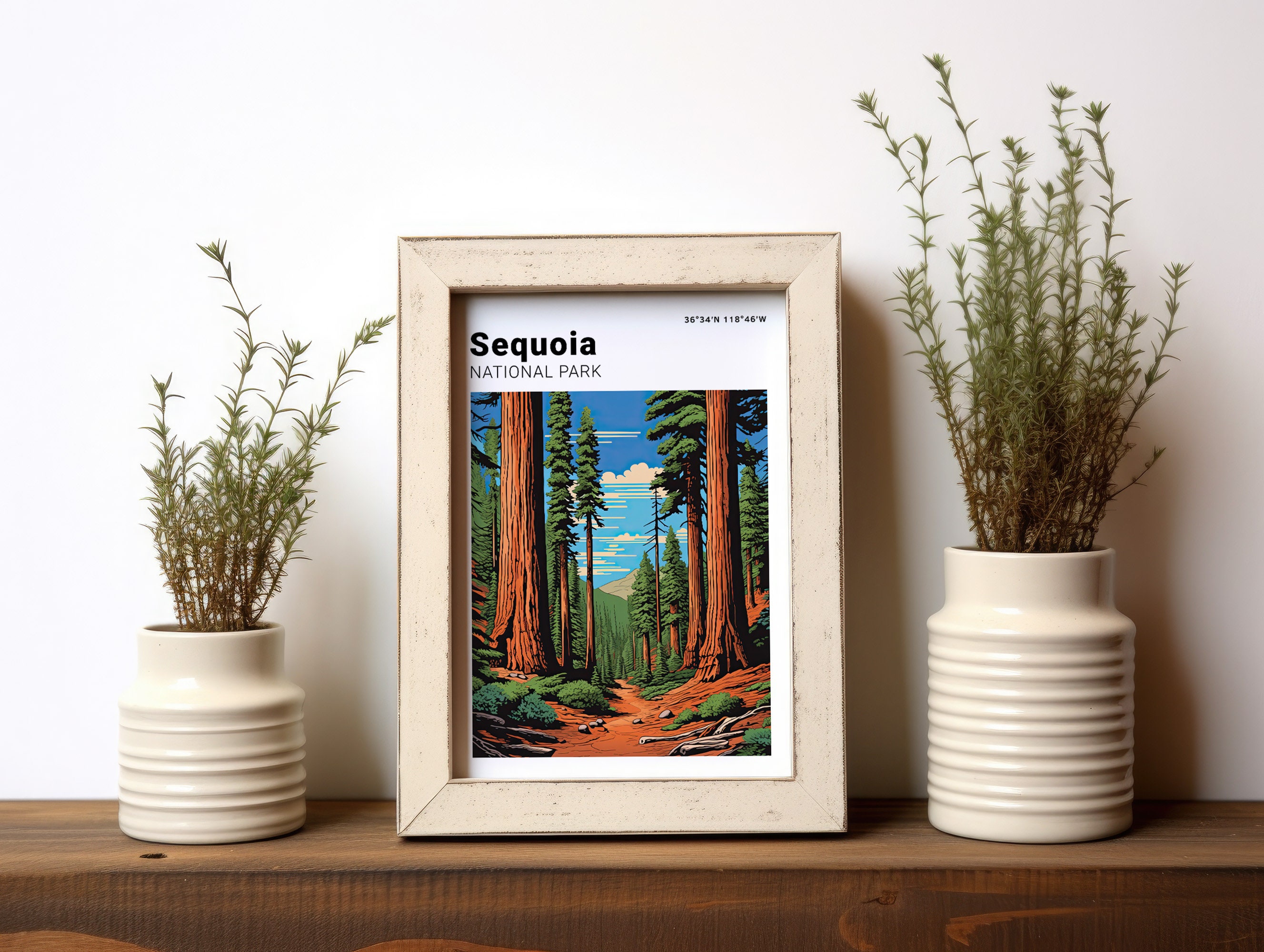 Sequoia National Park Poster, National Park Art, National Park Wall Art ...
