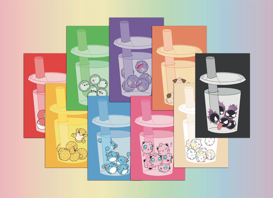 Pokémon Boba Tea large - Etsy