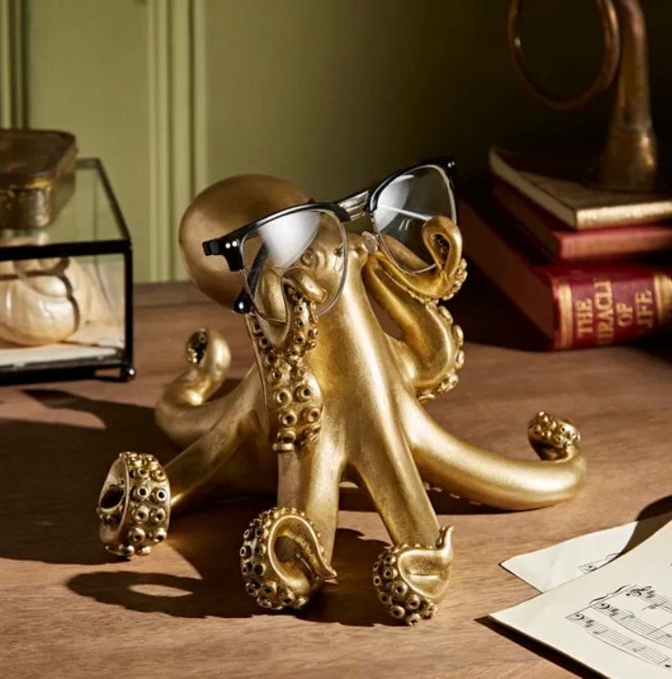 Stunning Gold Octopus Glasses Holder Ornament Sculpture Living Room ...