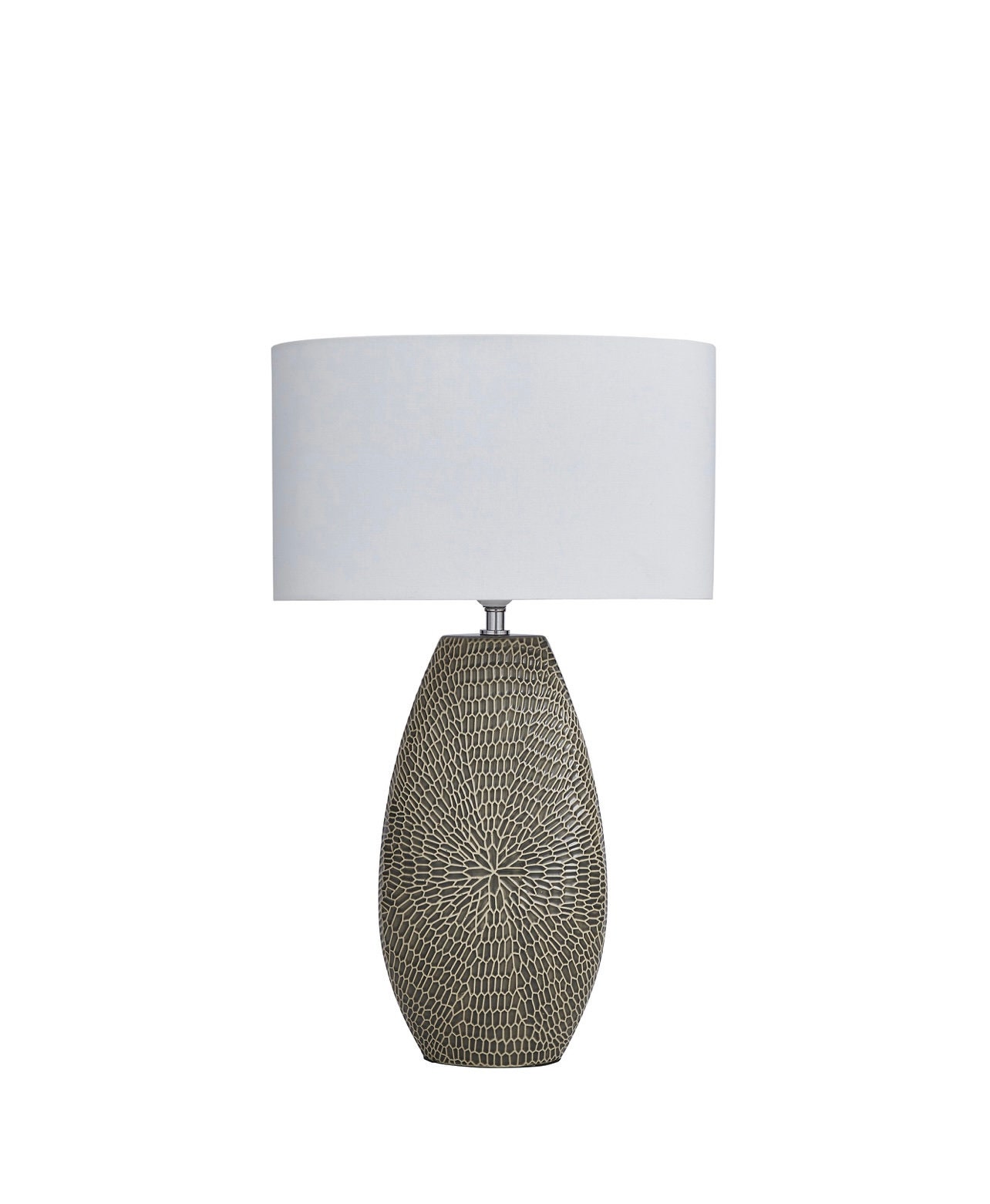 Beautiful Stone Effect Ivory Satin Stone Crackle Effect Table Lamp ...