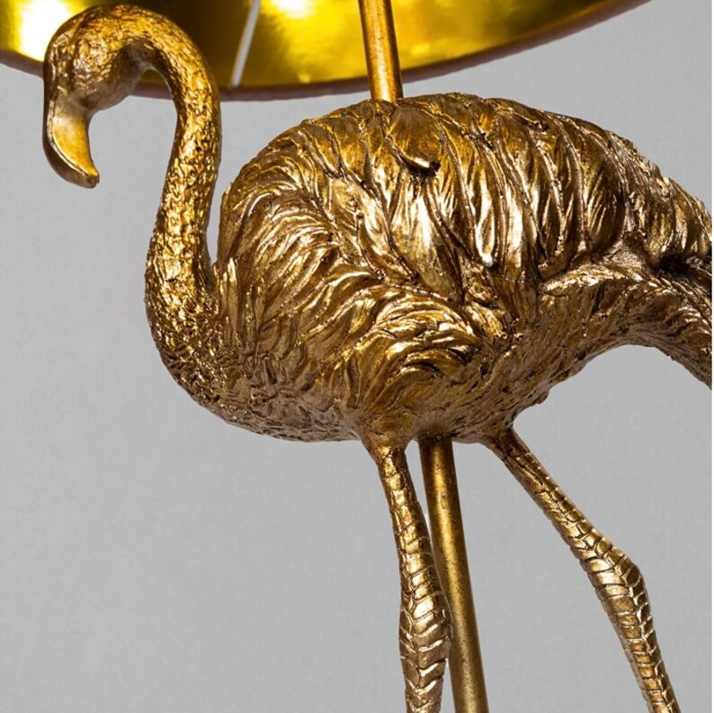 Stunning Gold & Pink Flamingo Table Lamp Base and Velvet - Etsy