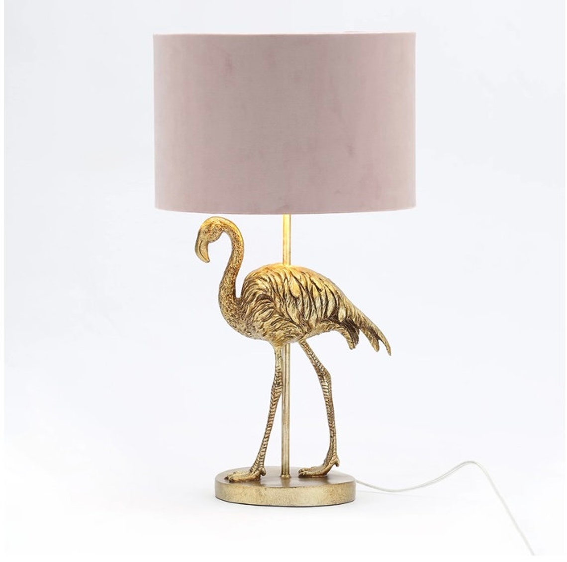 Stunning Gold & Pink Flamingo Table Lamp Base and Velvet - Etsy