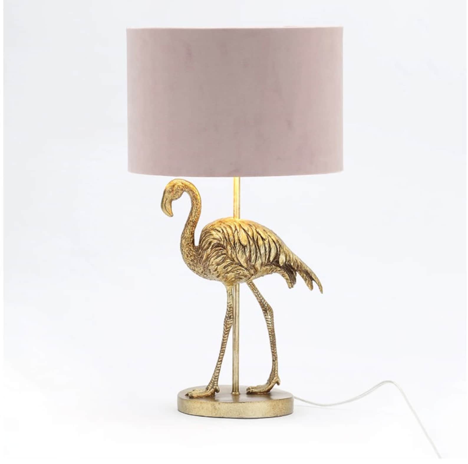 Stunning Gold & Pink Flamingo Table Lamp Base and Velvet - Etsy
